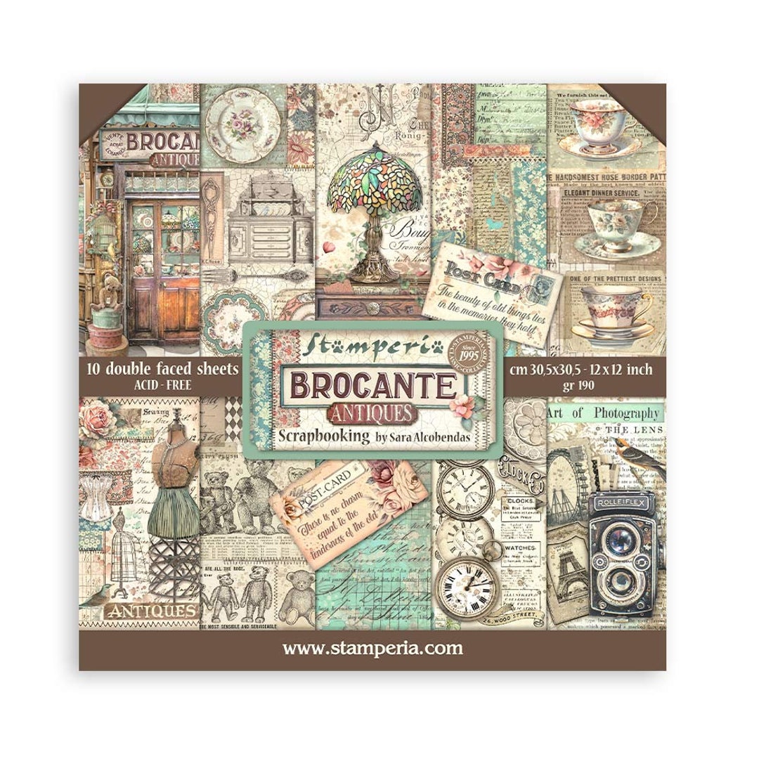 Stamperia 12x12 Brocante Antiques Cardstock - Double Sided Paper ...