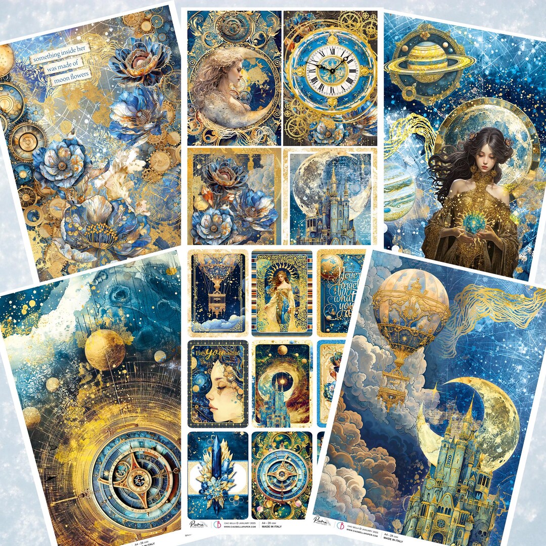 Ciao Bella Celestial A4 Rice Paper - Decoupage Rice Paper - Celestial ...