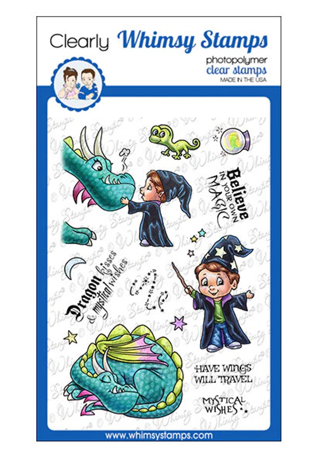 Whimsy Stamps Wizard in Training Clear Cling Stamp - Dragon Cling Stamp ...