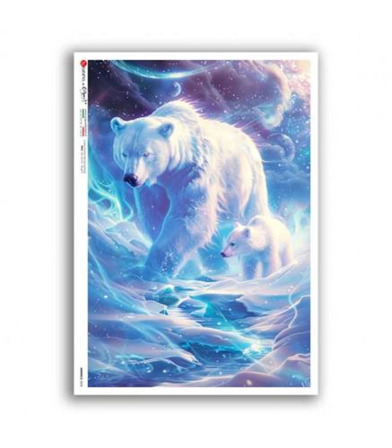 Paper Designs A4 Rice Paper - Polar Bear Rice Paper - Bear Rice Paper ...