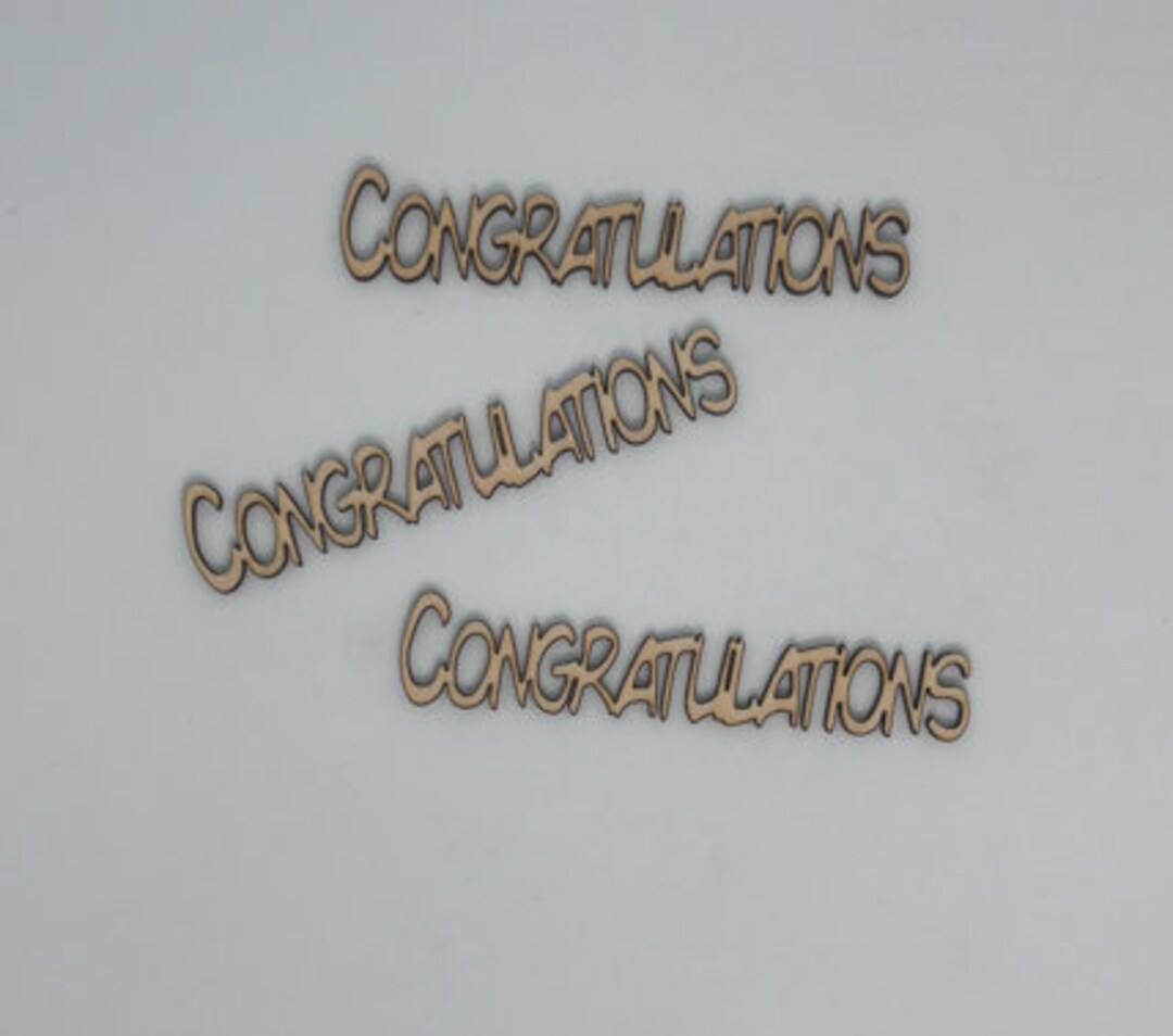 Wood Cut Out - Laser Cut Words - Congratulations - Wood Phrases ...