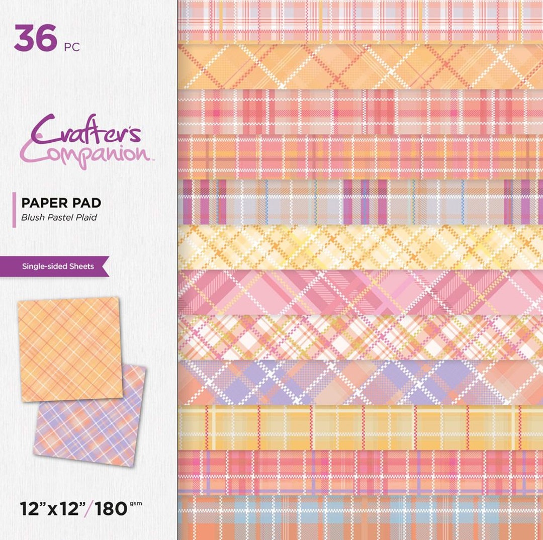 Crafter's Companion 12x12 Blush Pastel Plaid Cardstock -single Sided ...