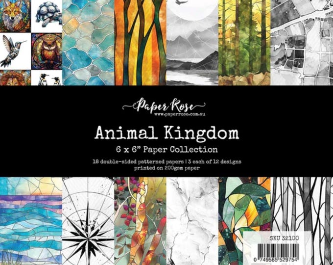 Paper Rose 6x6 Animal Kingdom Collection - Stained-glass Double Sided ...