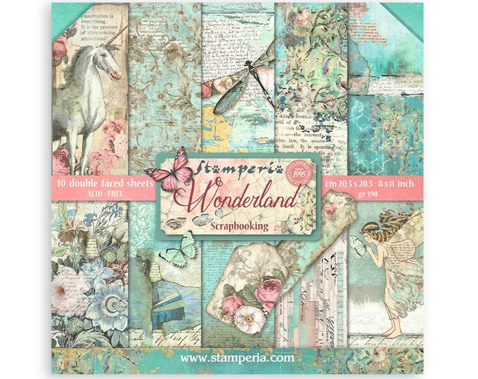 Stamperia 8x8 Wonderland Cardstock - Stamperia - Double Sided Cardstock ...