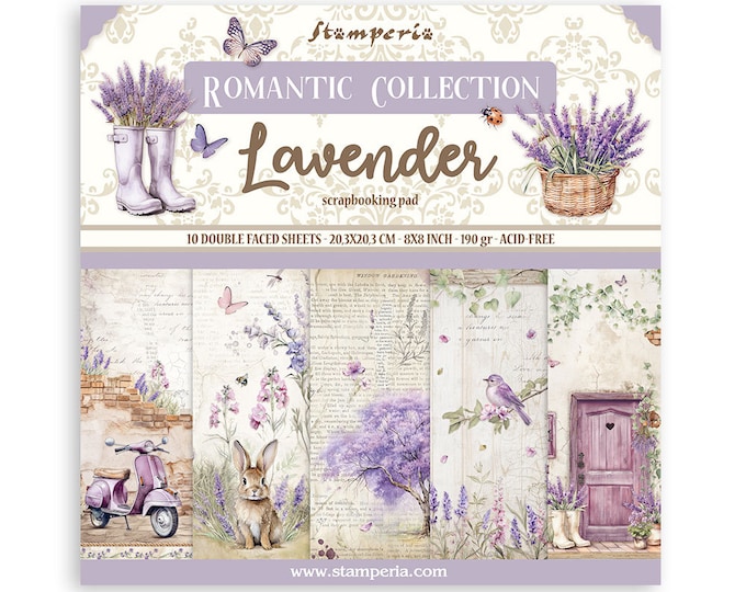 Stamperia 8x8 Lavender Cardstock - Stamperia - Double Sided Cardstock ...