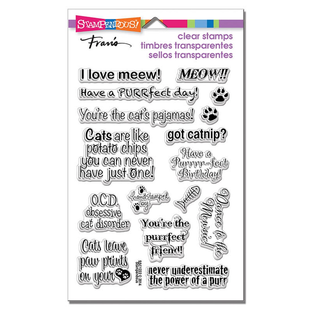 Stampendous Cat Sayings Perfectly Clear Stamp Set - Clear Cling Stamp ...