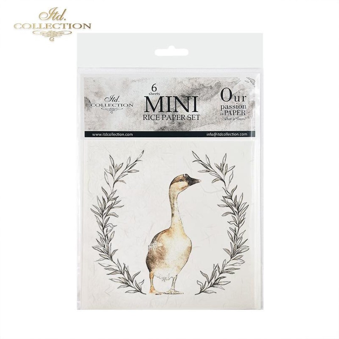 ITD Collection MINI Goose With Floral Wreaths Rice Paper Set - ITD Rice ...