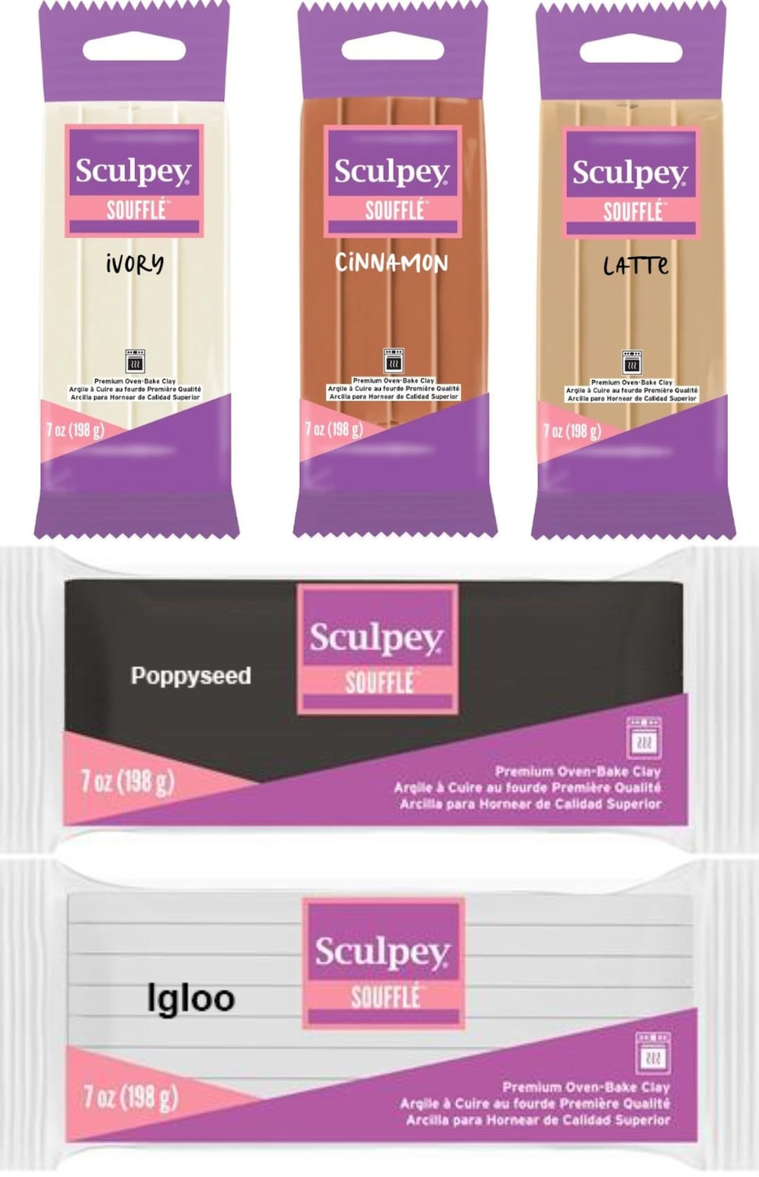 Polyform Souffle 7oz Sculpey®oven-bake Clay - 7oz Polymer Oven-bake ...