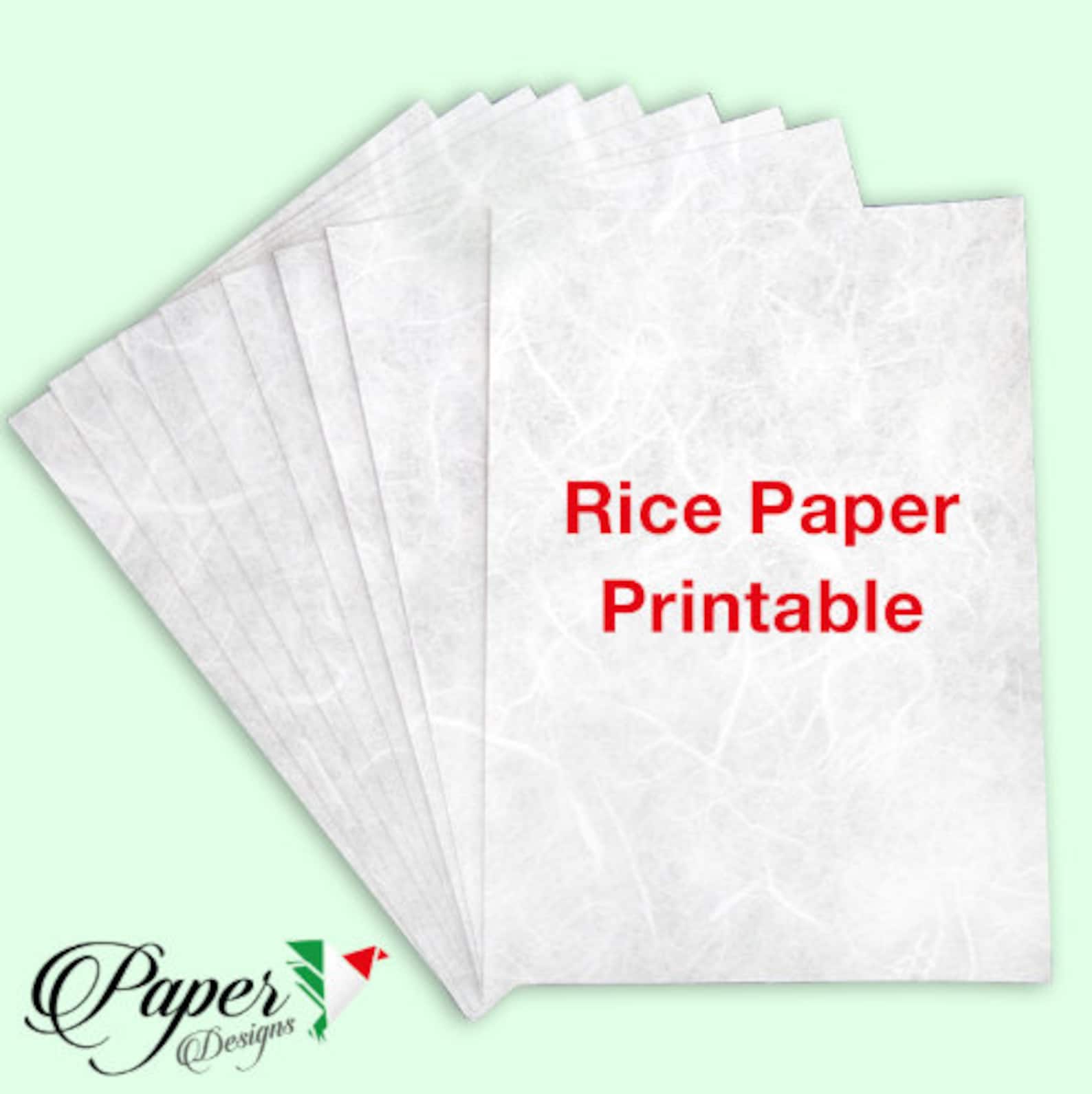 Paper Designs A4 Printable Rice Paper - White Rice Paper - Plain Rice ...