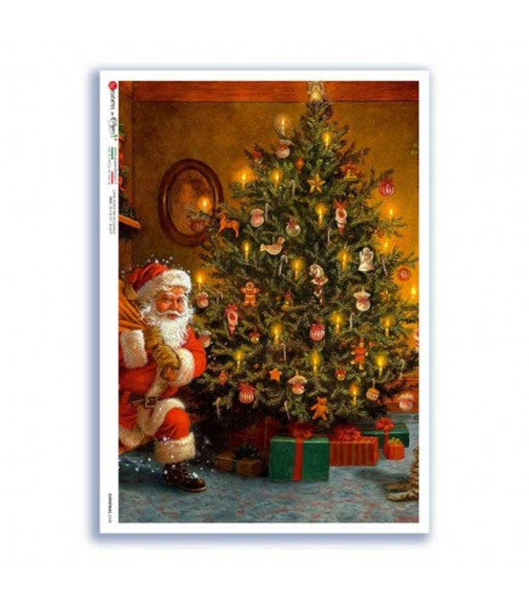 Paper Designs A4 Christmas Rice Paper - Christmas Tree With Santa ...