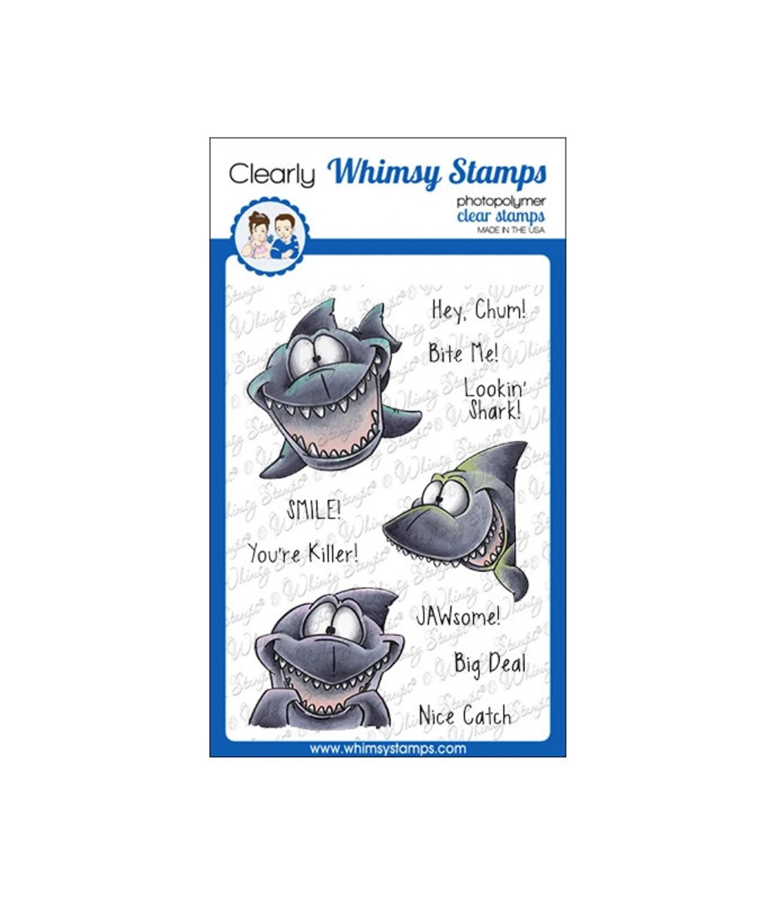 Whimsy Stamps Lookin' Shark Clear Cling Stamp - Shark Cling Stamp ...