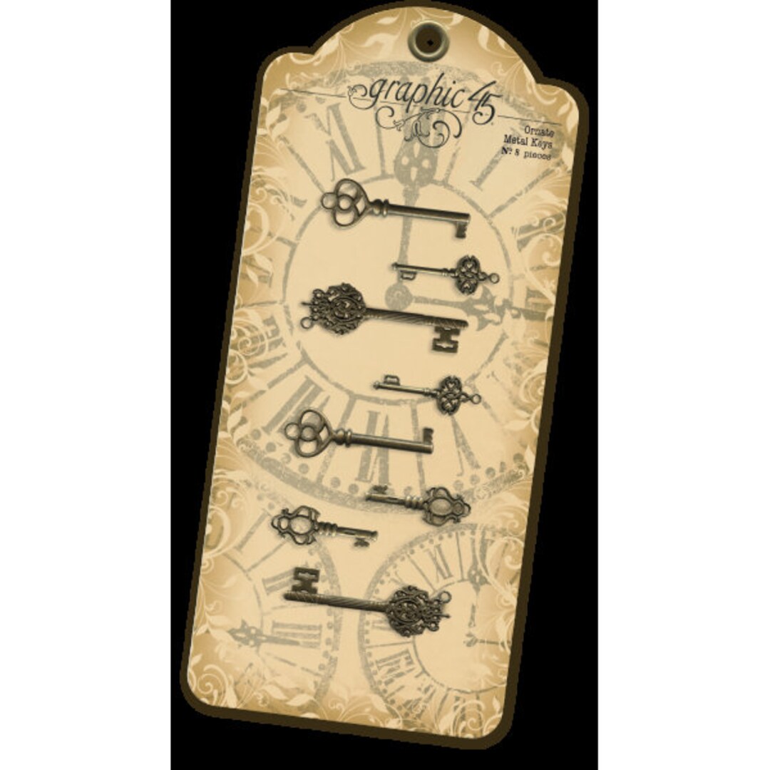 Graphic 45 Ornate Metal Keys - Graphic 45 - Metal Accents - Metal Key ...