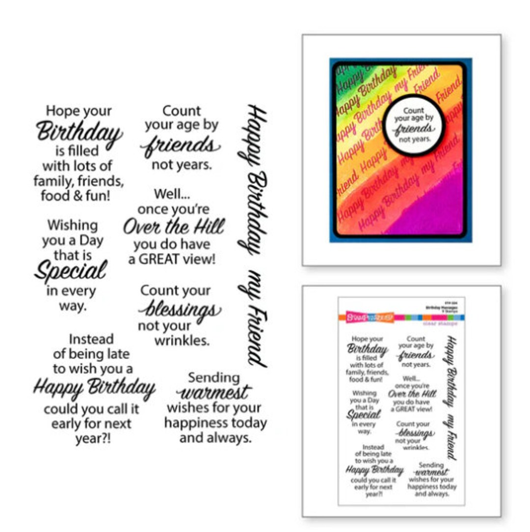 Spellbinders Birthday Messages Stamp Set - Stampendous - Clear Cling ...