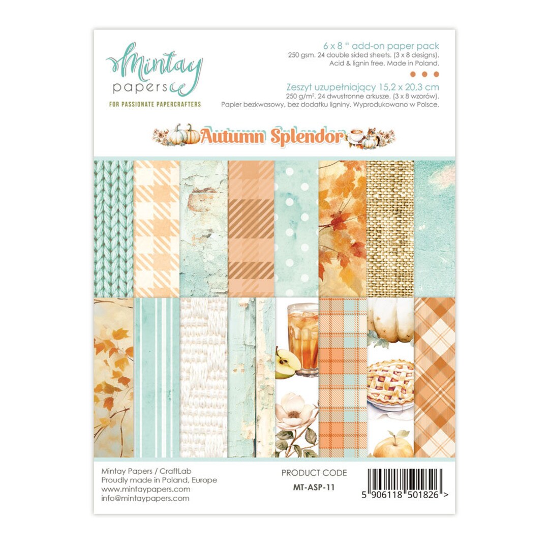 Mintay 6x8 Autumn Splendor Cardstock - Double Sided Paper - 6x8 ...