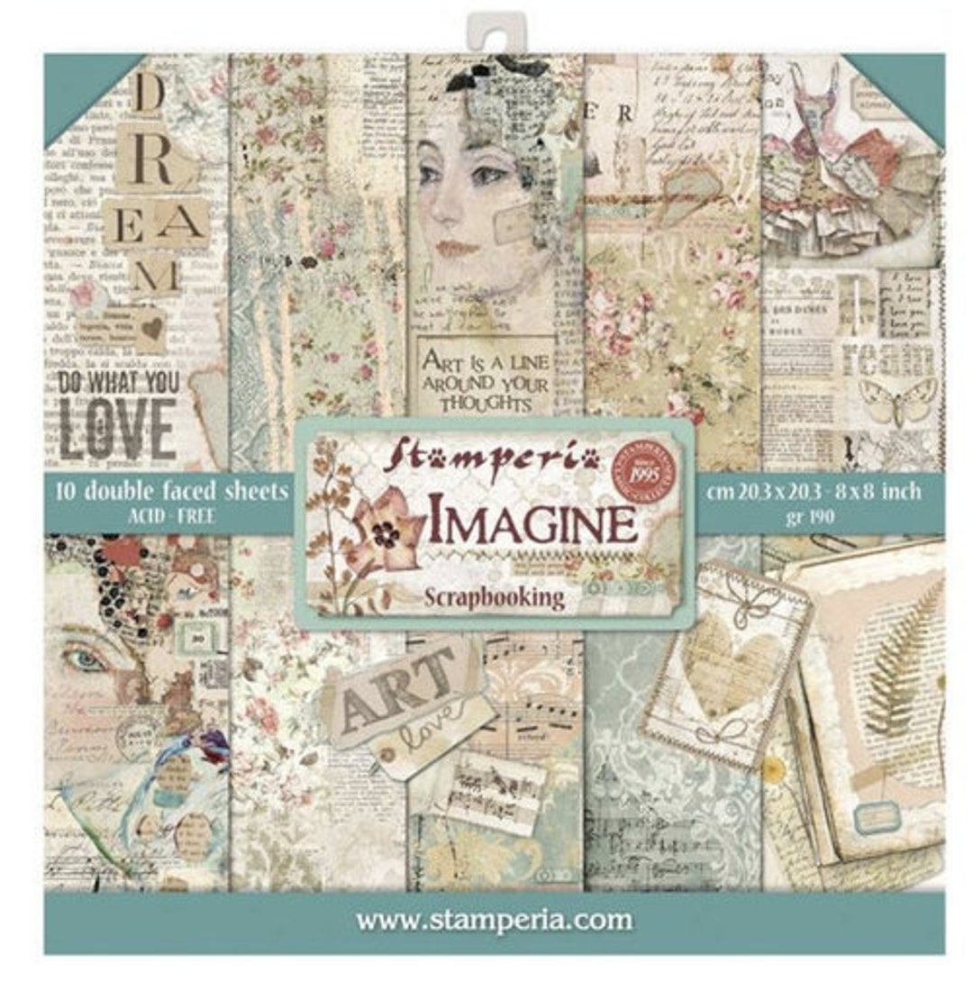Stamperia 8x8 Cardstock - Imagine Cardstock - Double Sided Cardstock ...
