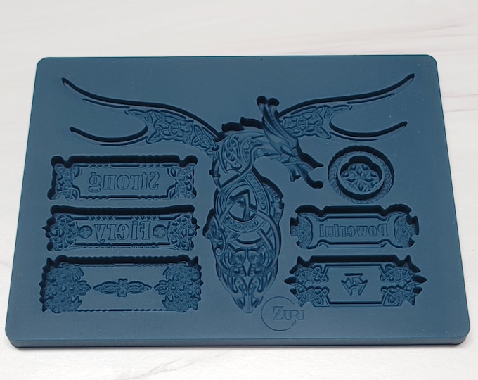 Zuri Designs Celtic Dragon Silicone Mold - Zuri Molds - Shaping Mould ...