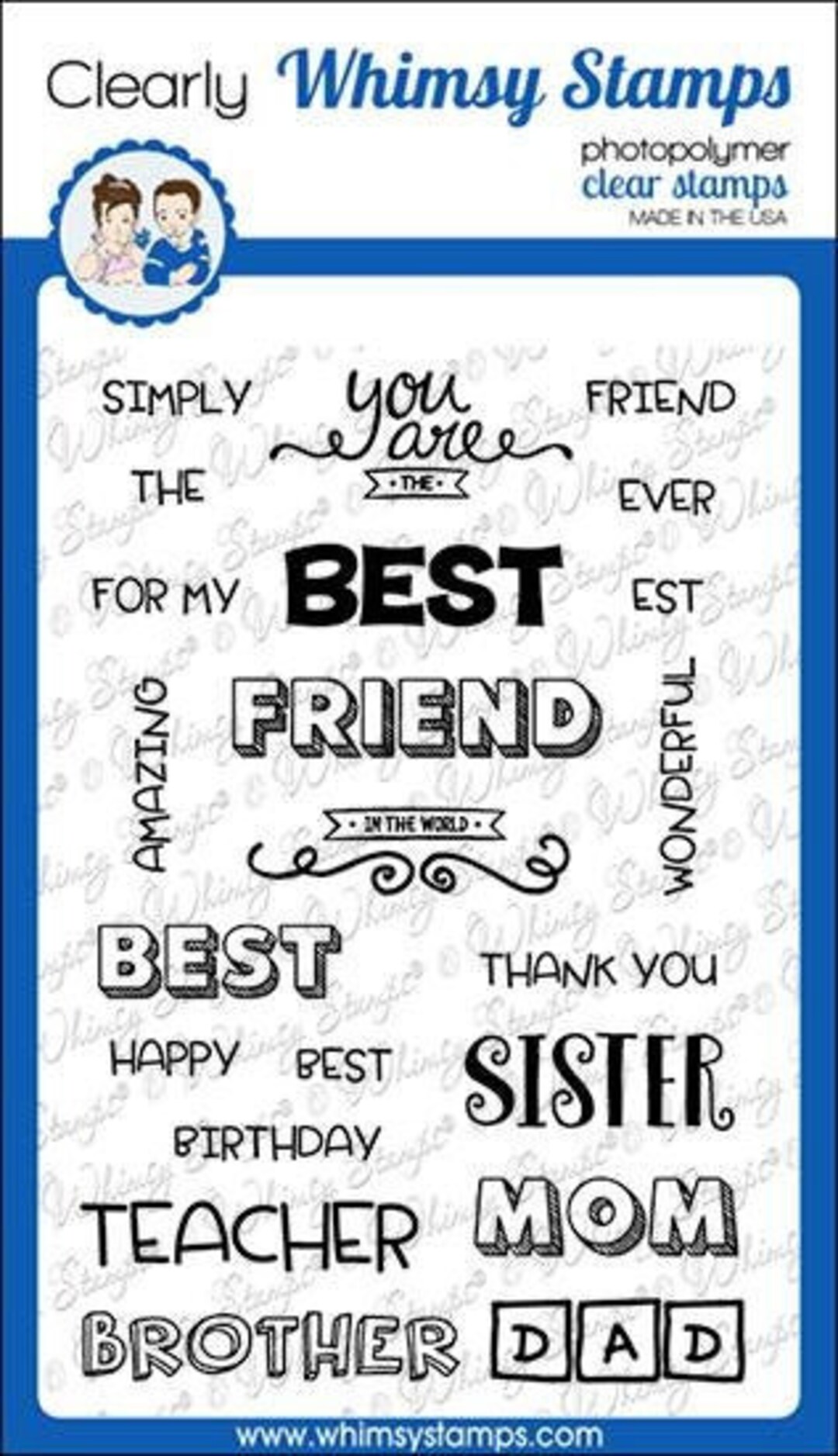 Whimsy Stamps Best Friends Clear Stamps - Clear Stamps - Sentiment ...