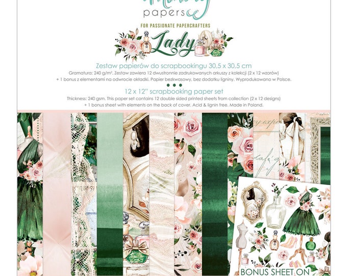 LIMITED STOCK 12x12 Lady Paper Pack - Mintay - Double Sided Paper ...