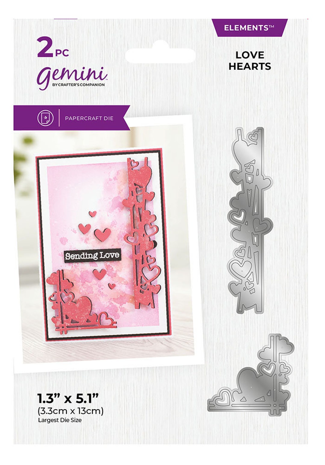 Crafter's Companion Love Hearts Die Set - Gemini Scattered Corners ...