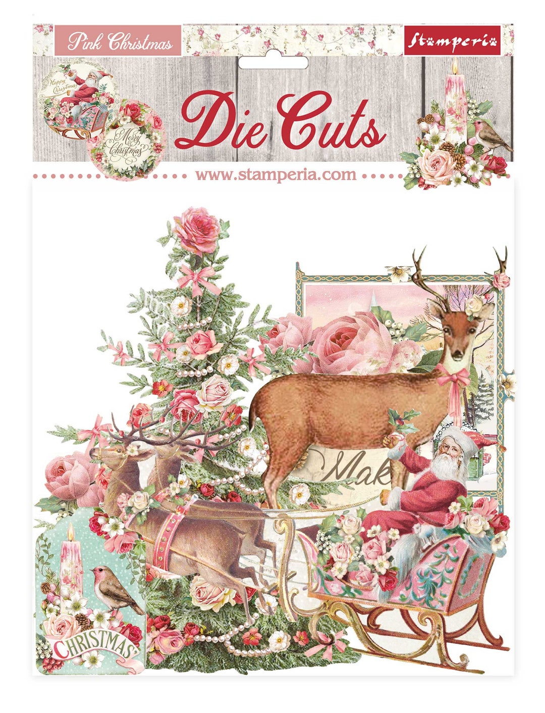 Stamperia Pink Christmas Die Cuts Stamperia Christmas Die Cut ...