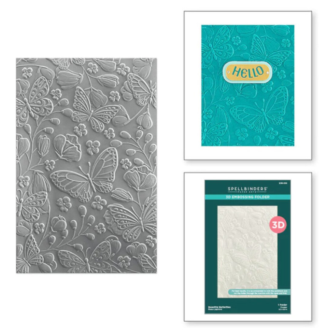 Spellbinders Beautiful Butterflies 3D Embossing Folder - Butterfly ...