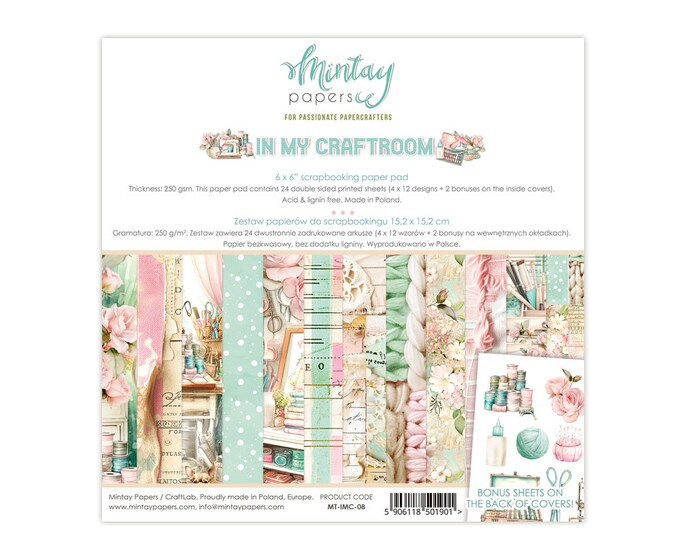 Mintay 6x6 in My Craftroom Cardstock - Double Sided Cardstock - 6x6 ...