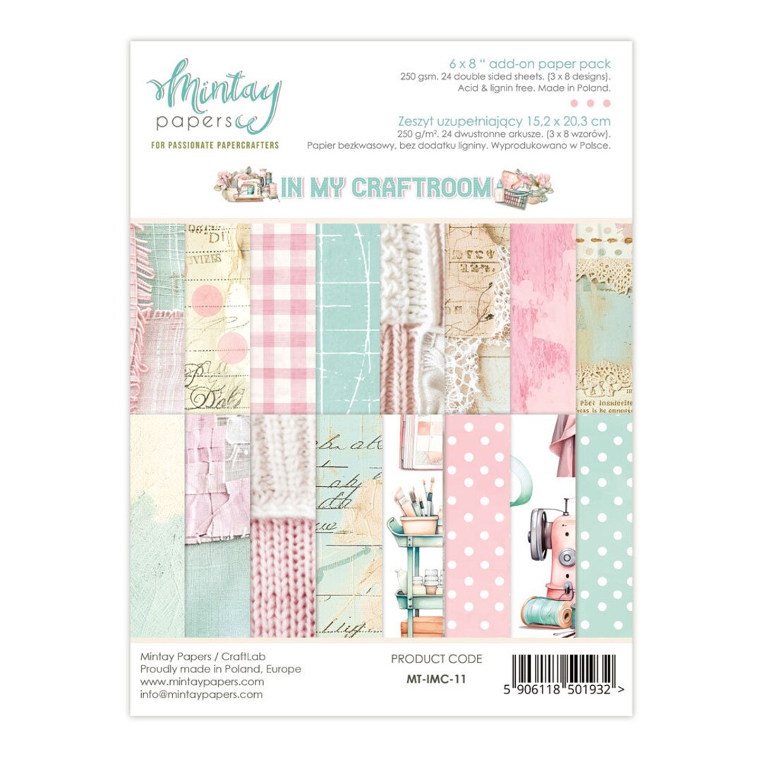 Mintay 6x8 in My Craftroom Cardstock - Double Sided Paper - 6x8 ...