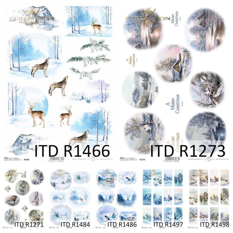 Winter Scenes in Rice Paper - Etsy