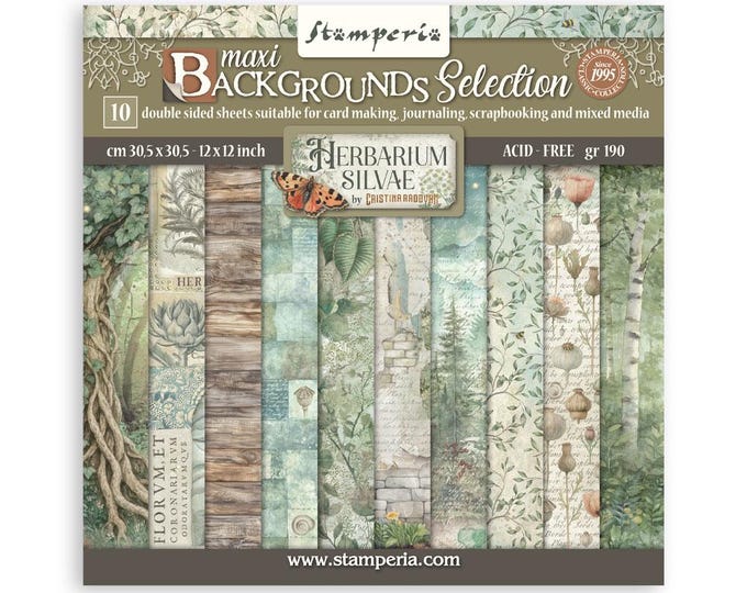 Stamperia 12x12 Herbarium Silvae Background Cardstock - Double Sided ...