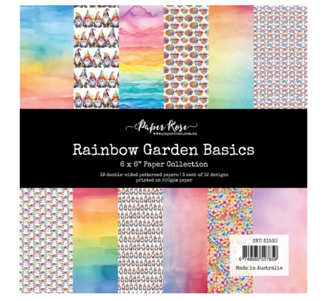 Paper Rose 6x6 Rainbow Garden Basics Collection - Double Sided ...
