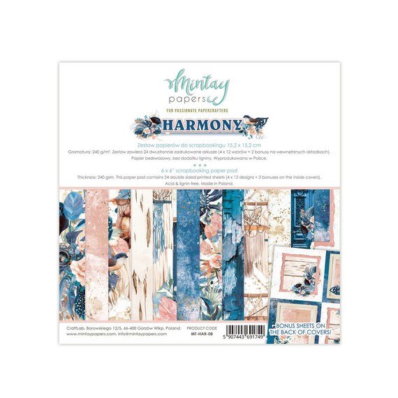 LIMITED STOCK Mintay 6x6 Harmony Paper Pack Double Sided - Etsy
