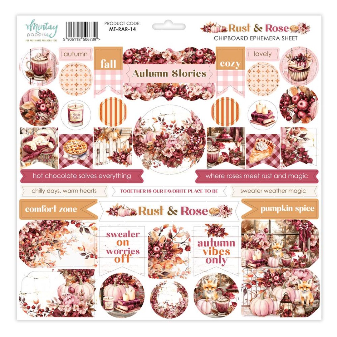 Mintay Rust & Rose Chipboard Ephemera - Mintay Ephemera - Chipboard ...
