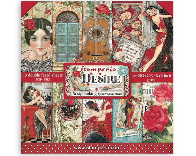 8x8 Rose Parfum Cardstock Pad Rose Parfum Collection Double Sided ...