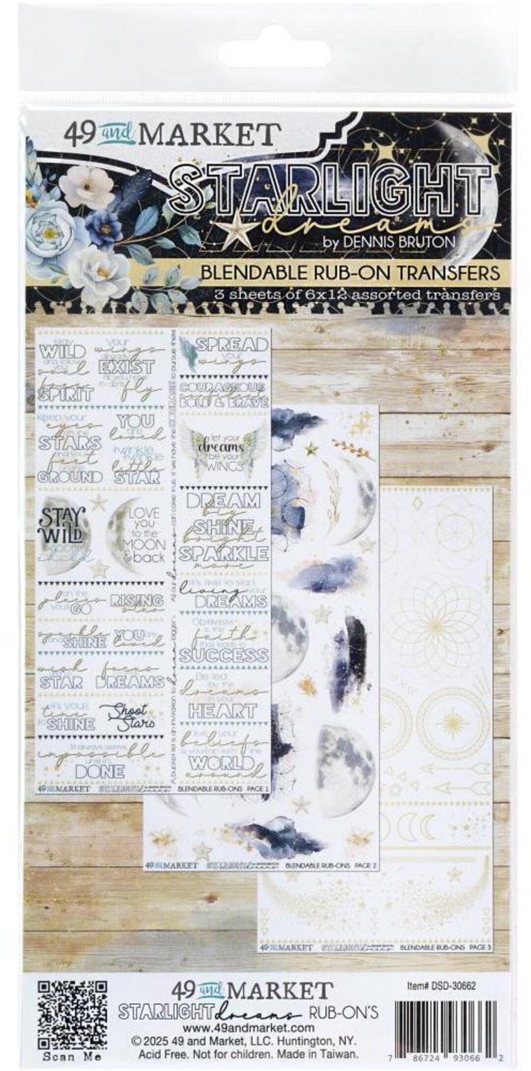 49 & Market 6x12 Starlight Dreams Rub-on Transfer Sheets - Decor ...