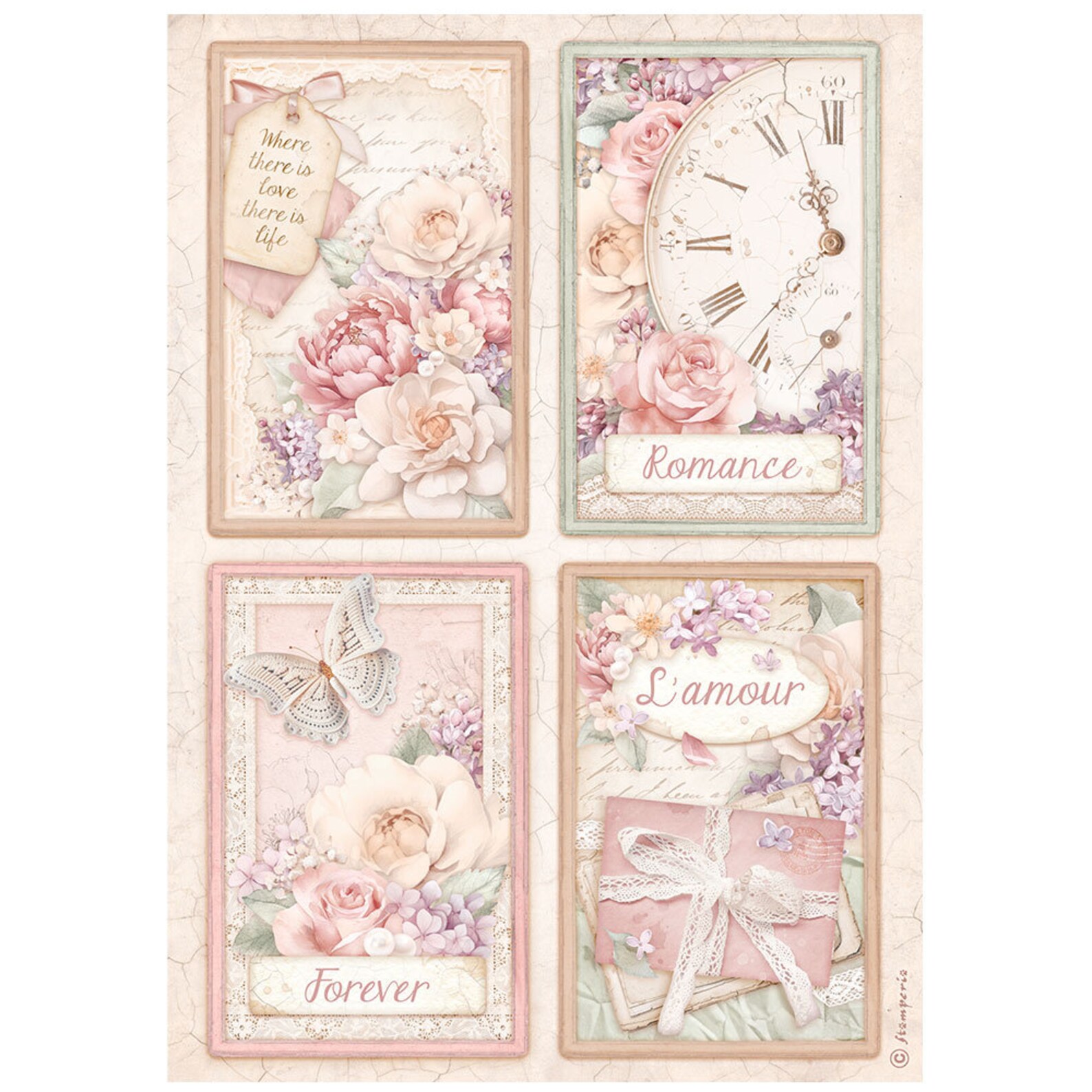Stamperia A4 Romance Forever Rice Paper - Decoupage Rice Paper ...