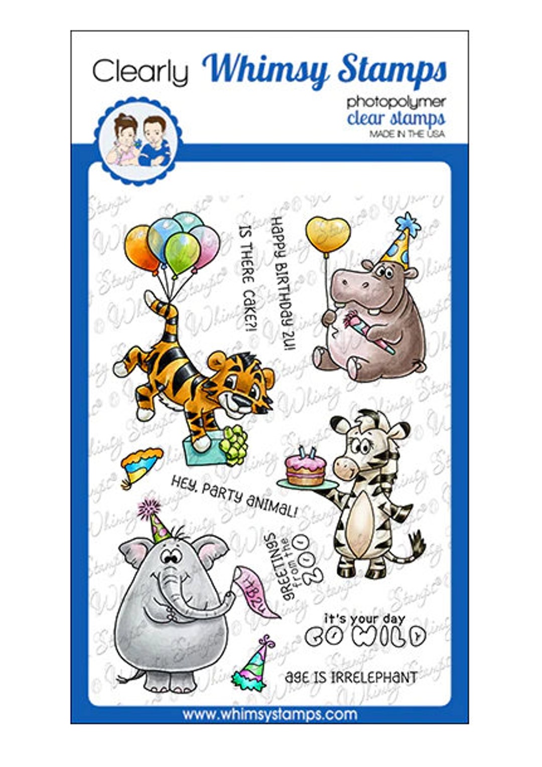 Whimsy Stamps Jungle Birthday Clear Stamps - Clear Cling Stamps ...