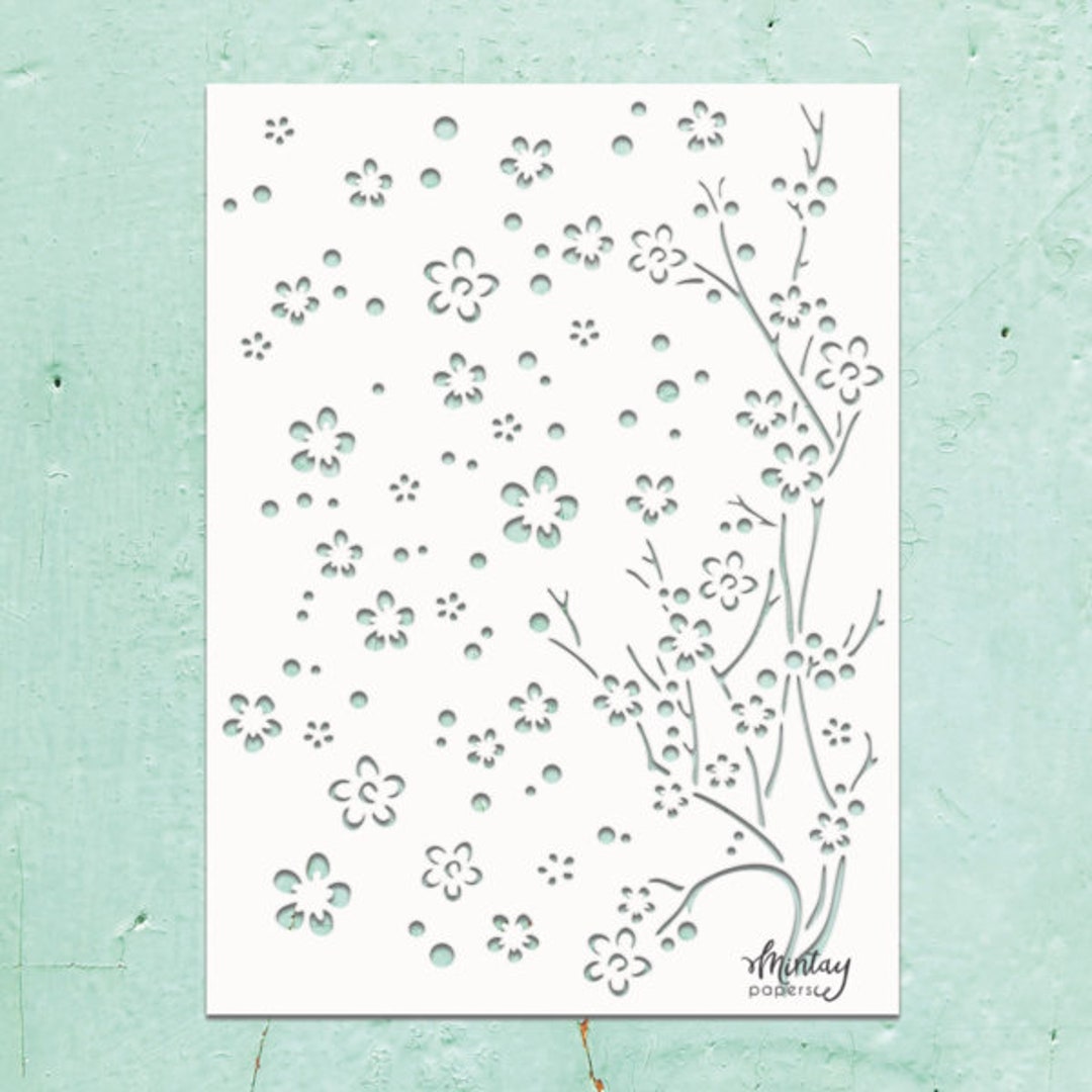 Mintay Bloom 6x8 Stencil - Mintay Stencil - Background Stencil - Mixed ...