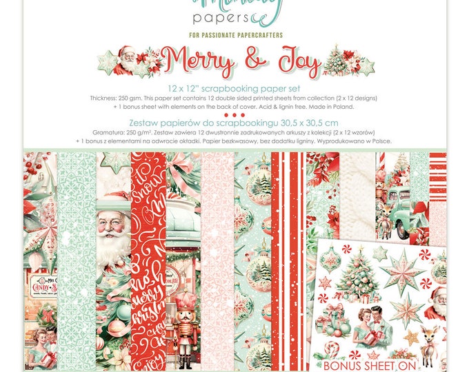 Mintay 12x12 Merry & Joy Paper Pack - Double Sided Paper - 12x12 Paper ...
