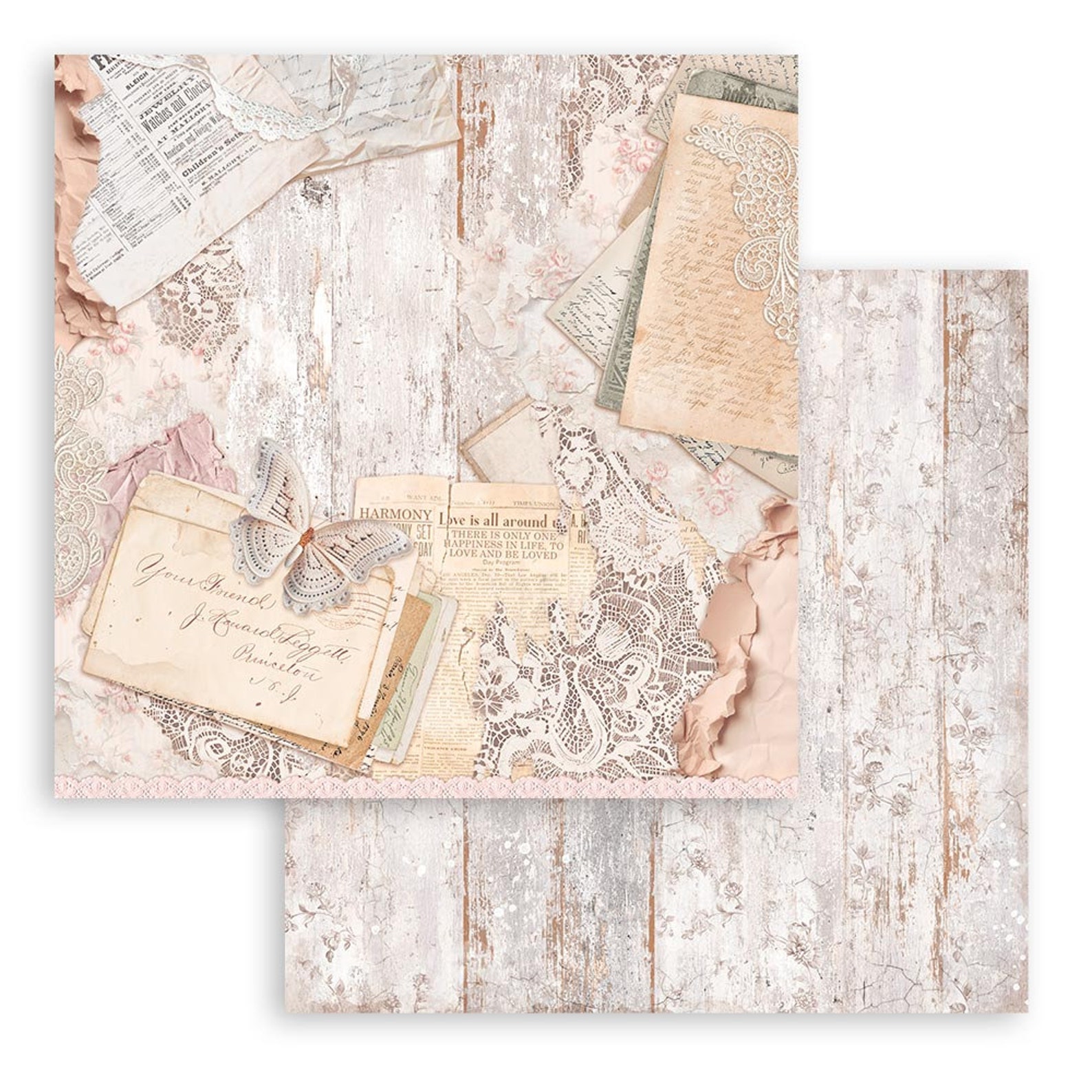 Stamperia 12x12 Romance Forever Cardstock - Double Sided Paper - 12x12 ...