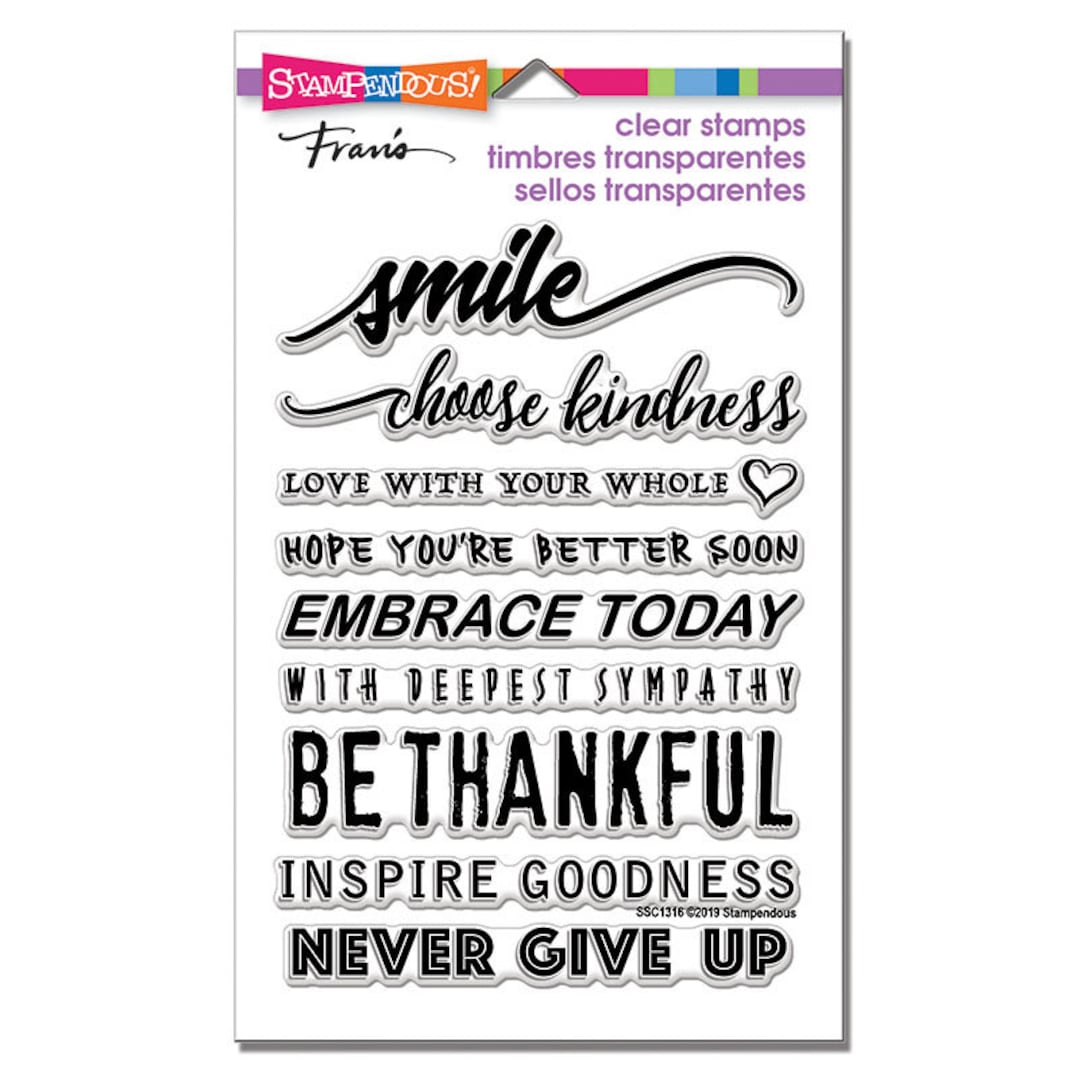 Stampendous Smile Sentiments Perfectly Clear Stamps Set - Clear Cling ...