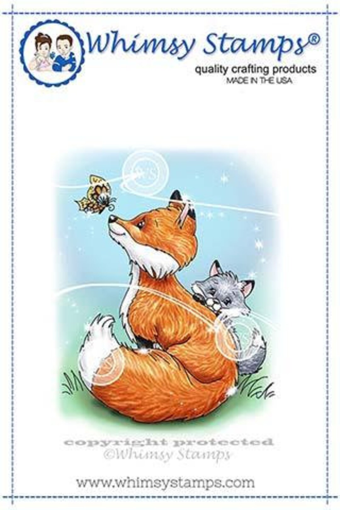 Whimsy Stamps Fox Mom Rubber Cling Stamp - Fox Rubber Stamp - Rubber ...