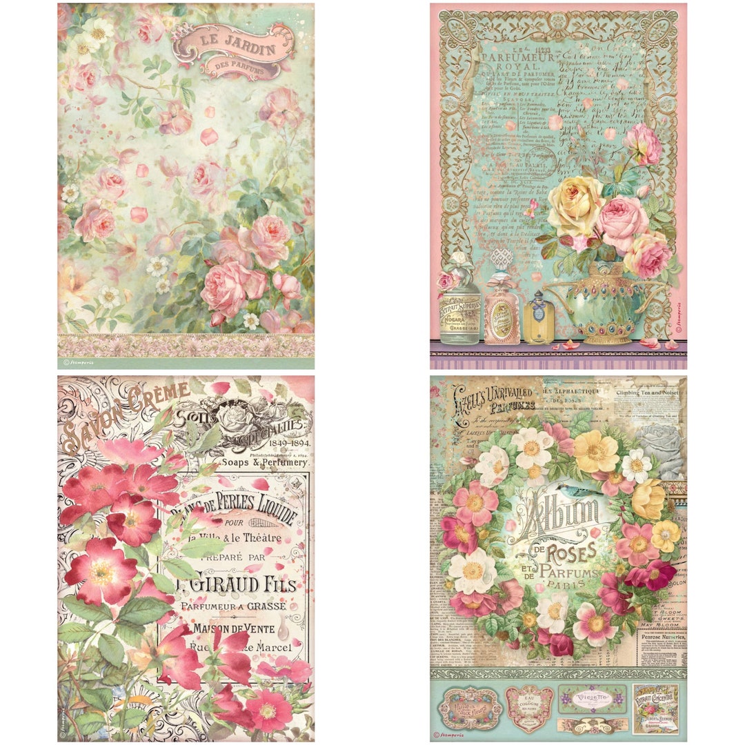 Stamperia A4 Rose Parfum Rice Paper - Decoupage Rice Paper - Rose ...
