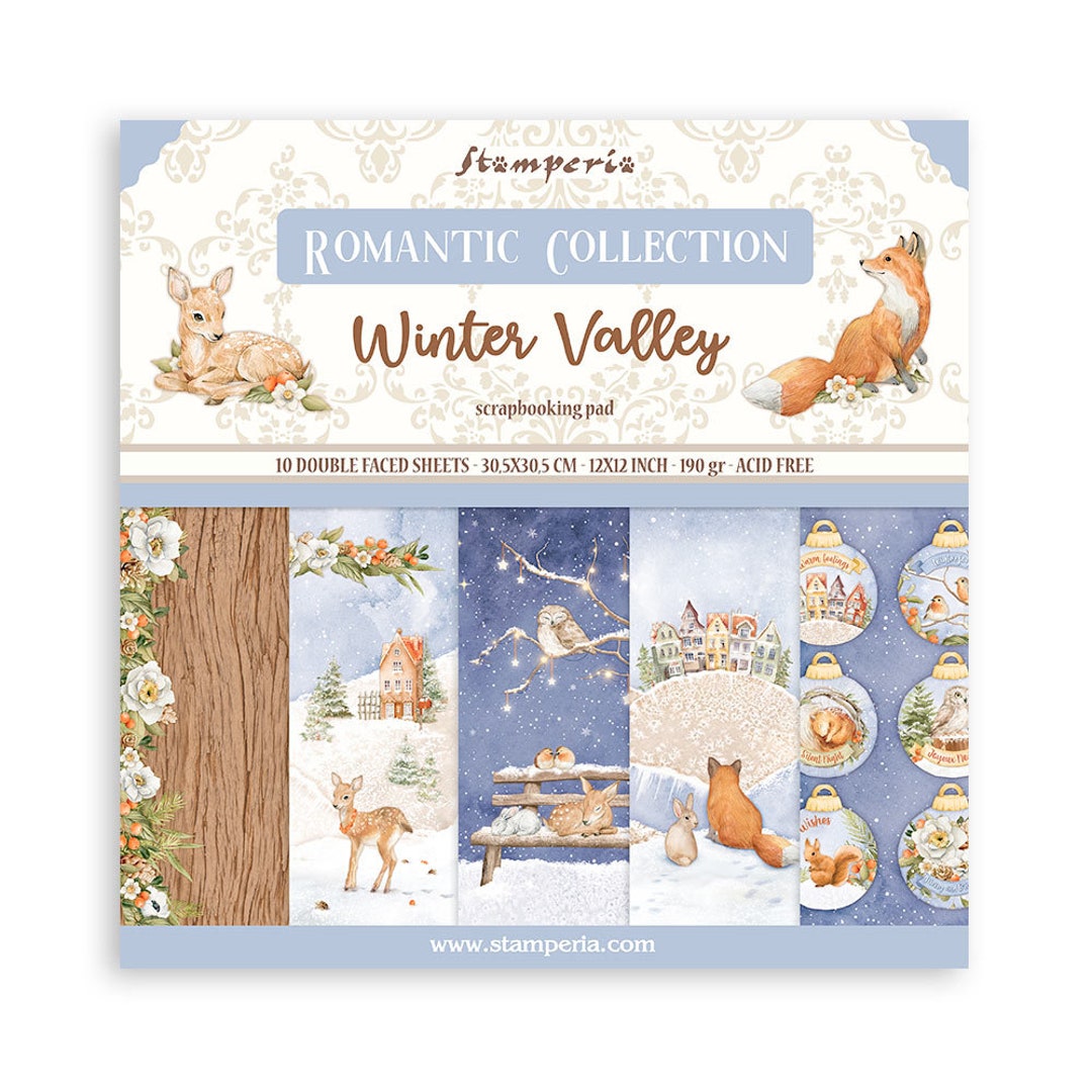 Stamperia 12x12 Winter Valley Cardstock - Double Sided Cardstock ...