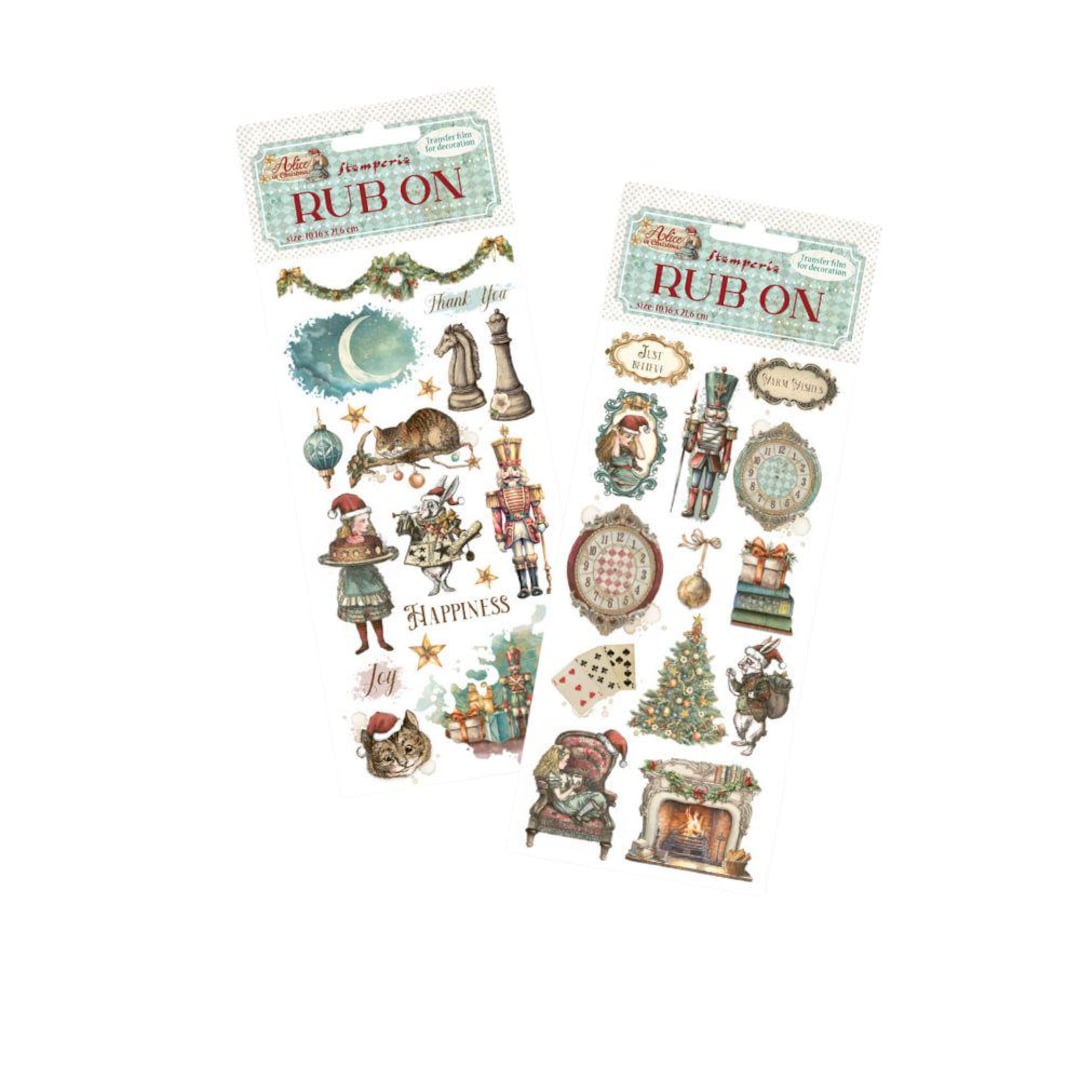Stamperia Alice in Christmas Rub Ons - Alice Transfers - Transfer Film ...