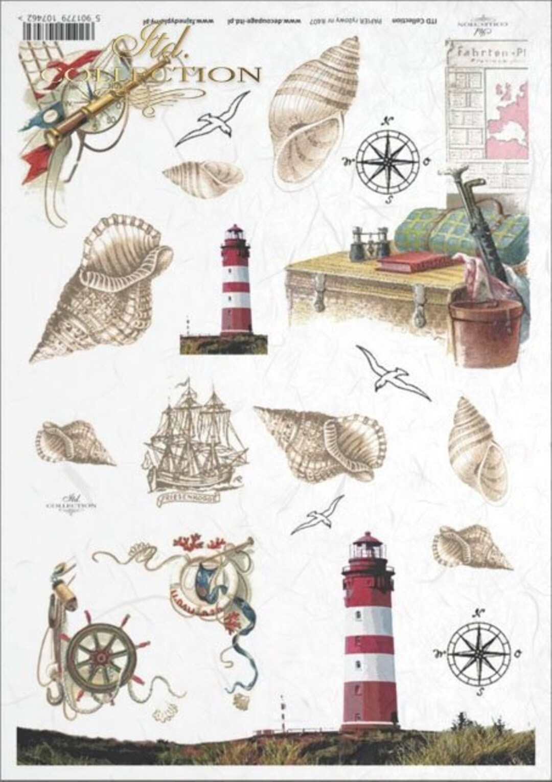 Holiday Summer Pattern Decoupage Rice Paper Lighthouse Rice - Etsy