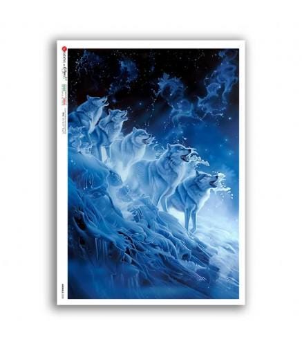 Paper Designs A4 Rice Paper - Wolf Rice Paper - Wolves Rice Paper ...