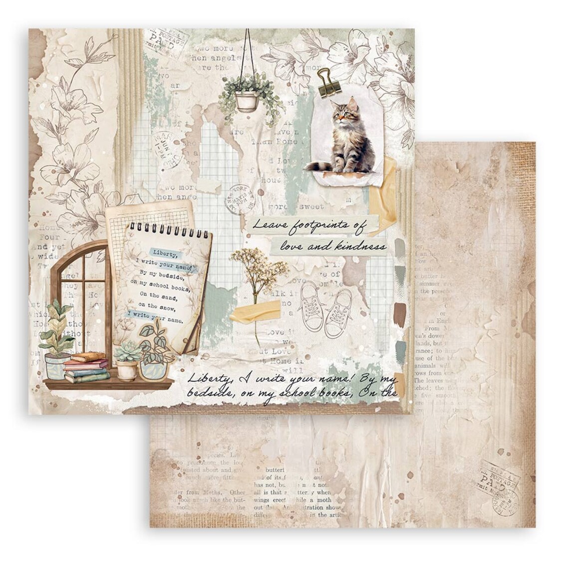 Stamperia 8x8 Secret Diary Cardstock - Stamperia - Double Sided ...