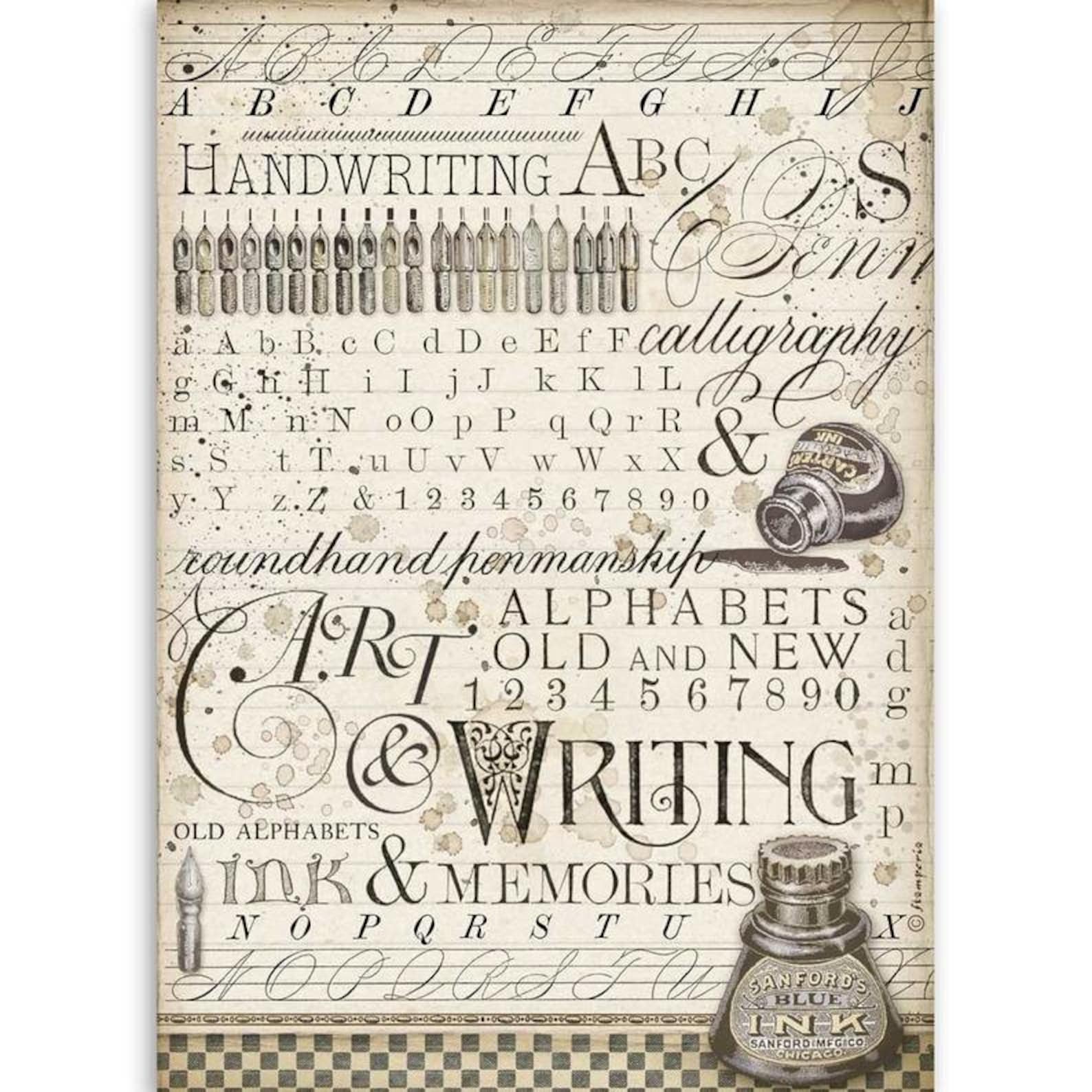Stamperia CLEARANCE Calligraphy Collection A4 Rice Paper - Decoupage ...