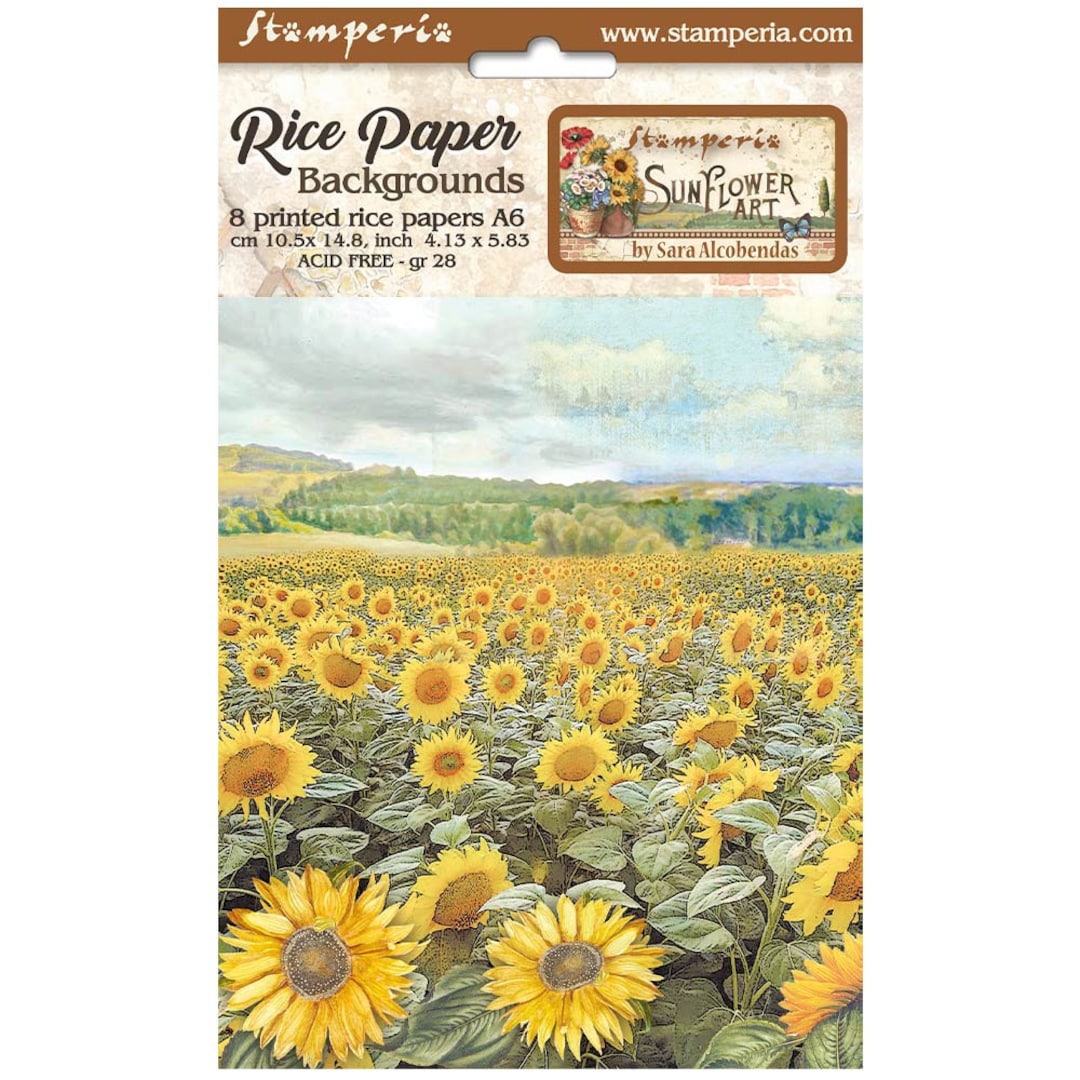 Stamperia A6 Sunflower Art 8pk Rice Paper - Decoupage Rice Paper ...