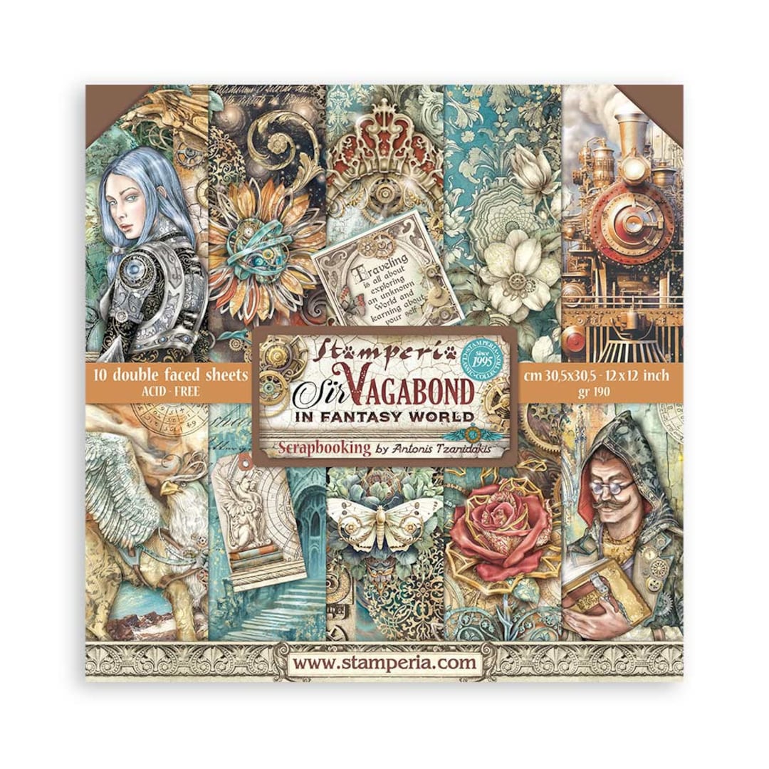Stamperia 12x12 Sir Vagabond in Fantasy World Cardstock - Double Sided ...